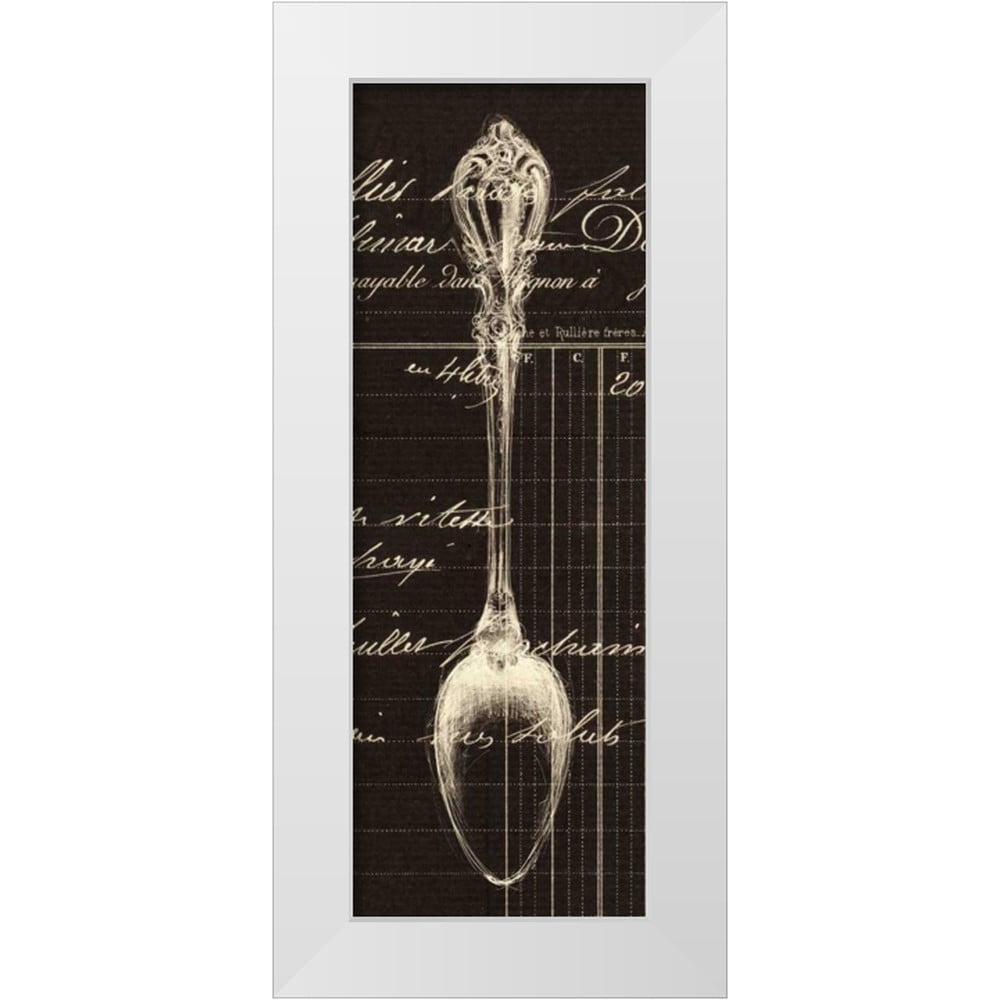 Z Studio 14x32 White Modern Wood Framed Museum Art Print Titled - Spoon ...