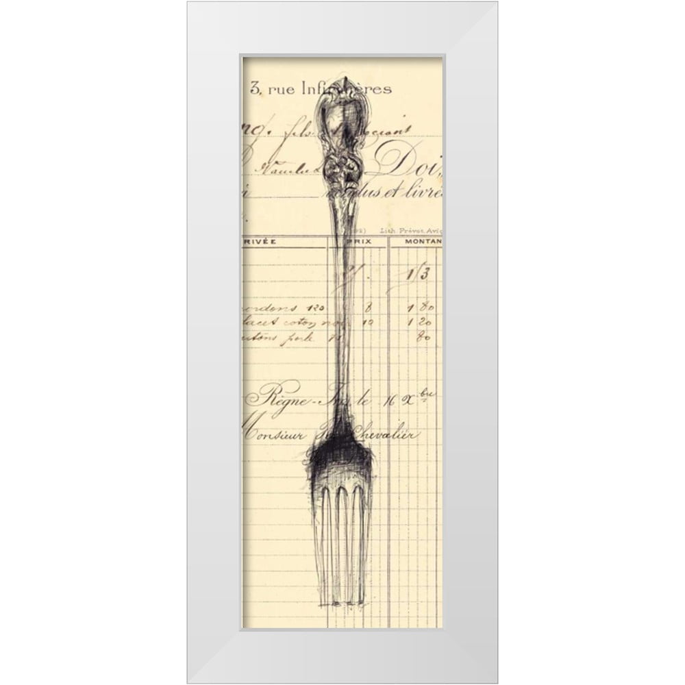 Z Studio 9x18 White Modern Wood Framed Museum Art Print Titled - Fork Document - Walmart.com