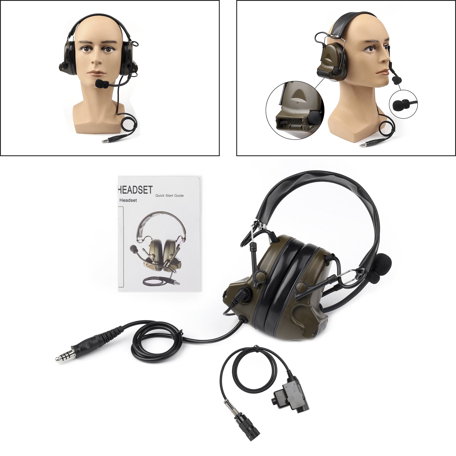 Z Tactical H50 Headset with U329 Microphone for AN/PRC-152, AN/PRC-148 ...