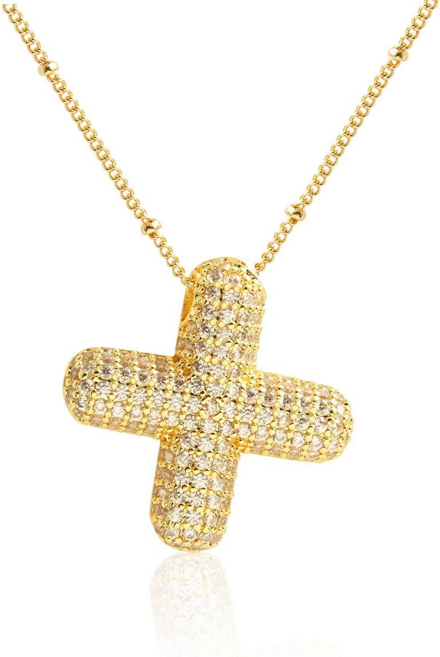Z ZACHÉ Gold A-Z Bubble Letter Necklace 18K Gold Plated -- Dainty Cubic ...