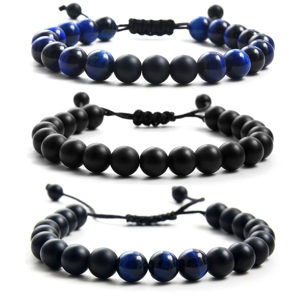 Z ZACHÉ Fashion Natural Stone Beads Bracelets Set For Men-8mm Tiger Eye ...