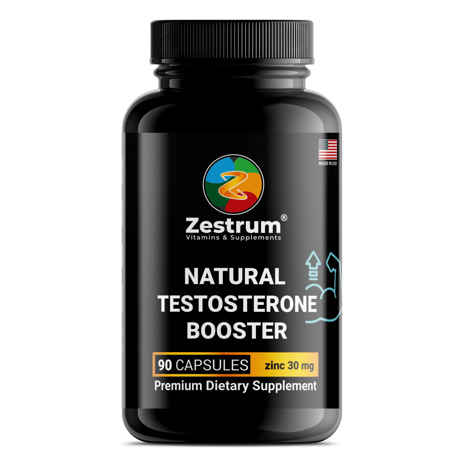 Z Zestrum Natural Testosterone Booster For Men Zinc 30mg Mens Testosterone Supplements 90ct