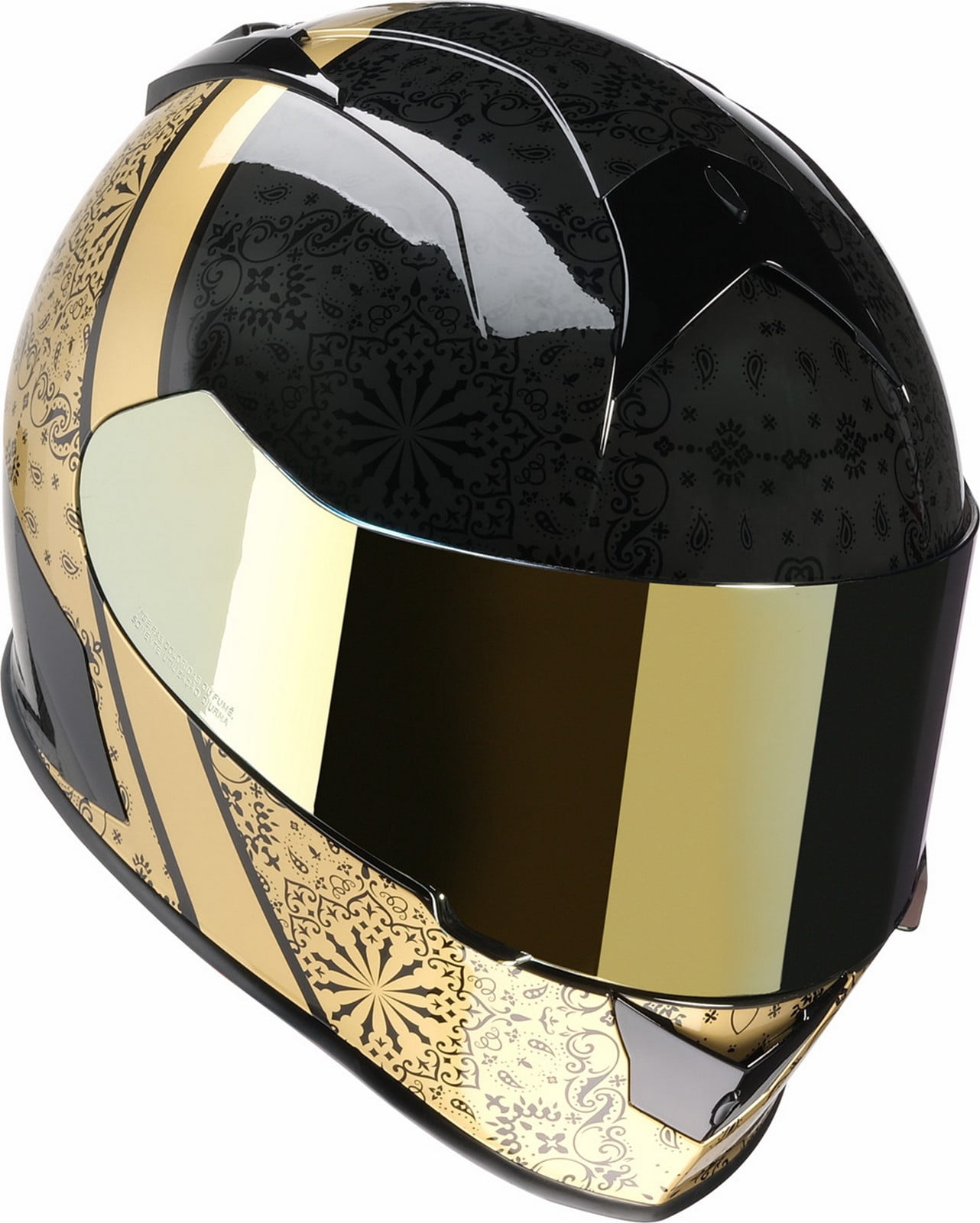 Z1R Warrant PAC Motorcycle Helmet Black/Gold XXL - Walmart.com