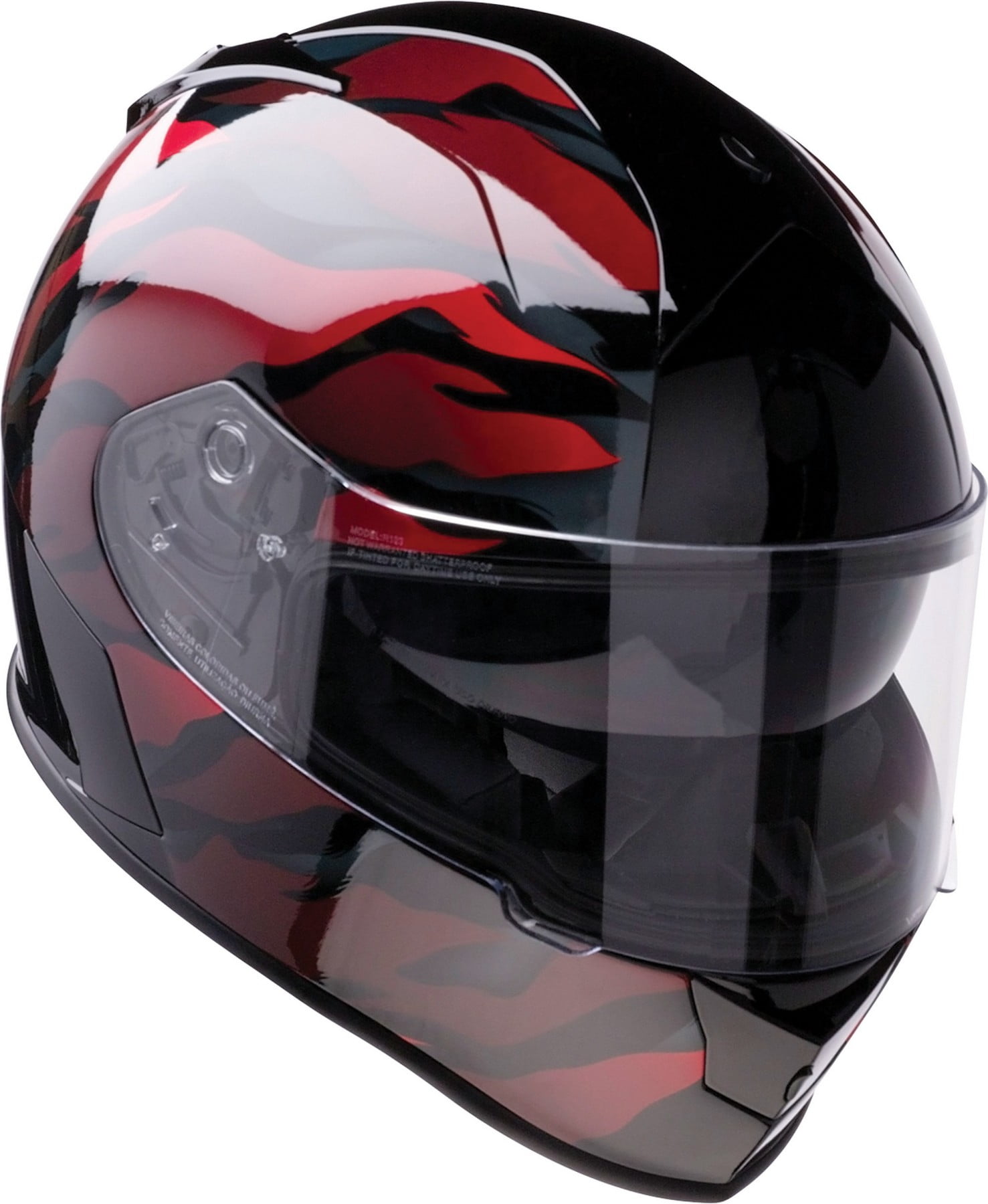 Z1R Warrant Pantera Motorcycle Helmet Black/Red XXL - Walmart.com