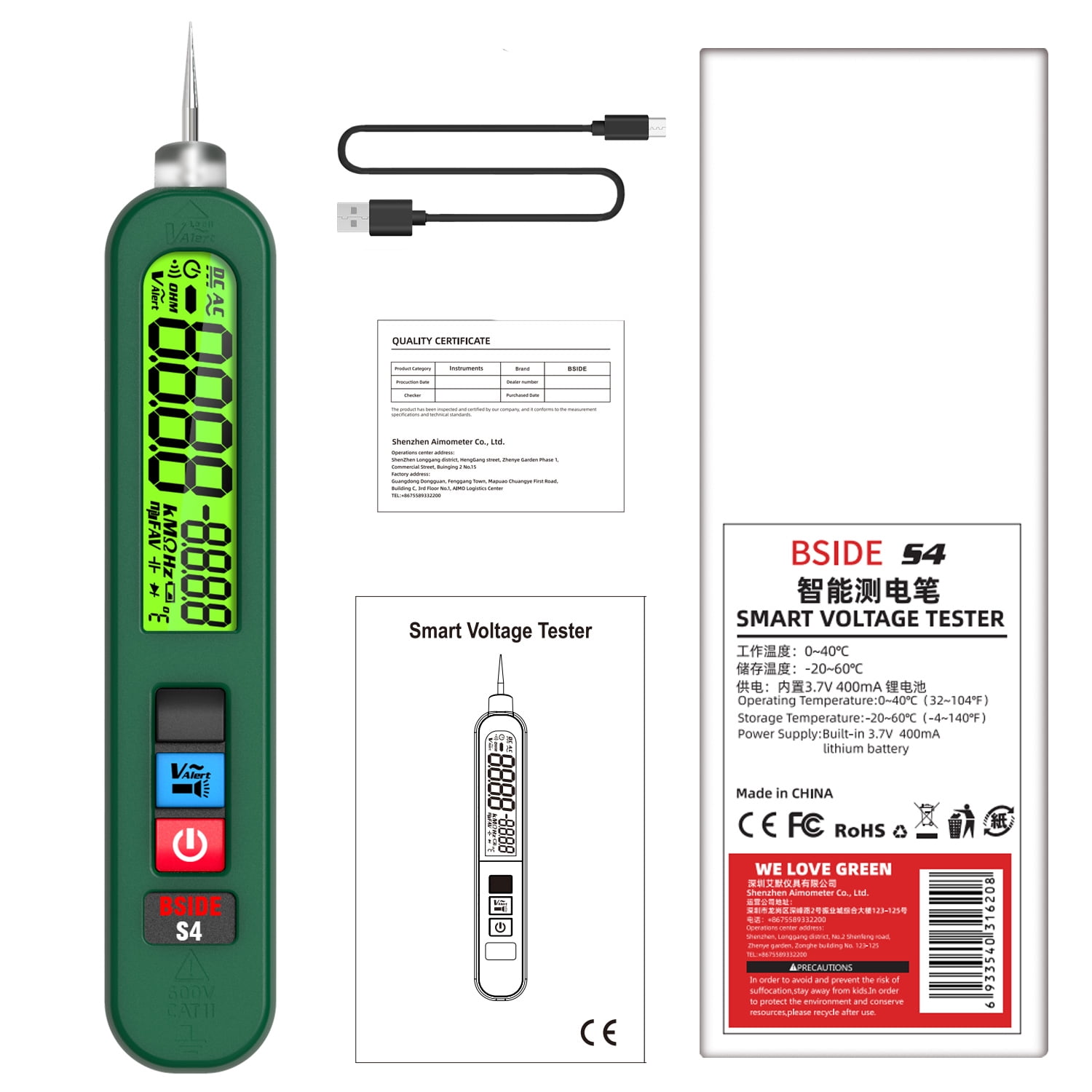 Z2 Voltage Tester Pen 12V-300V Non-Contact Detection Leakage Live Wire ...
