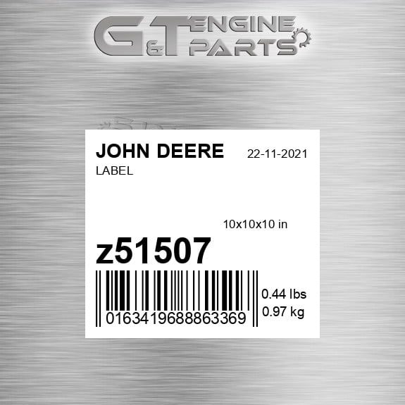 Z51507 LABEL fits JOHN DEERE (New OEM) - Walmart.com