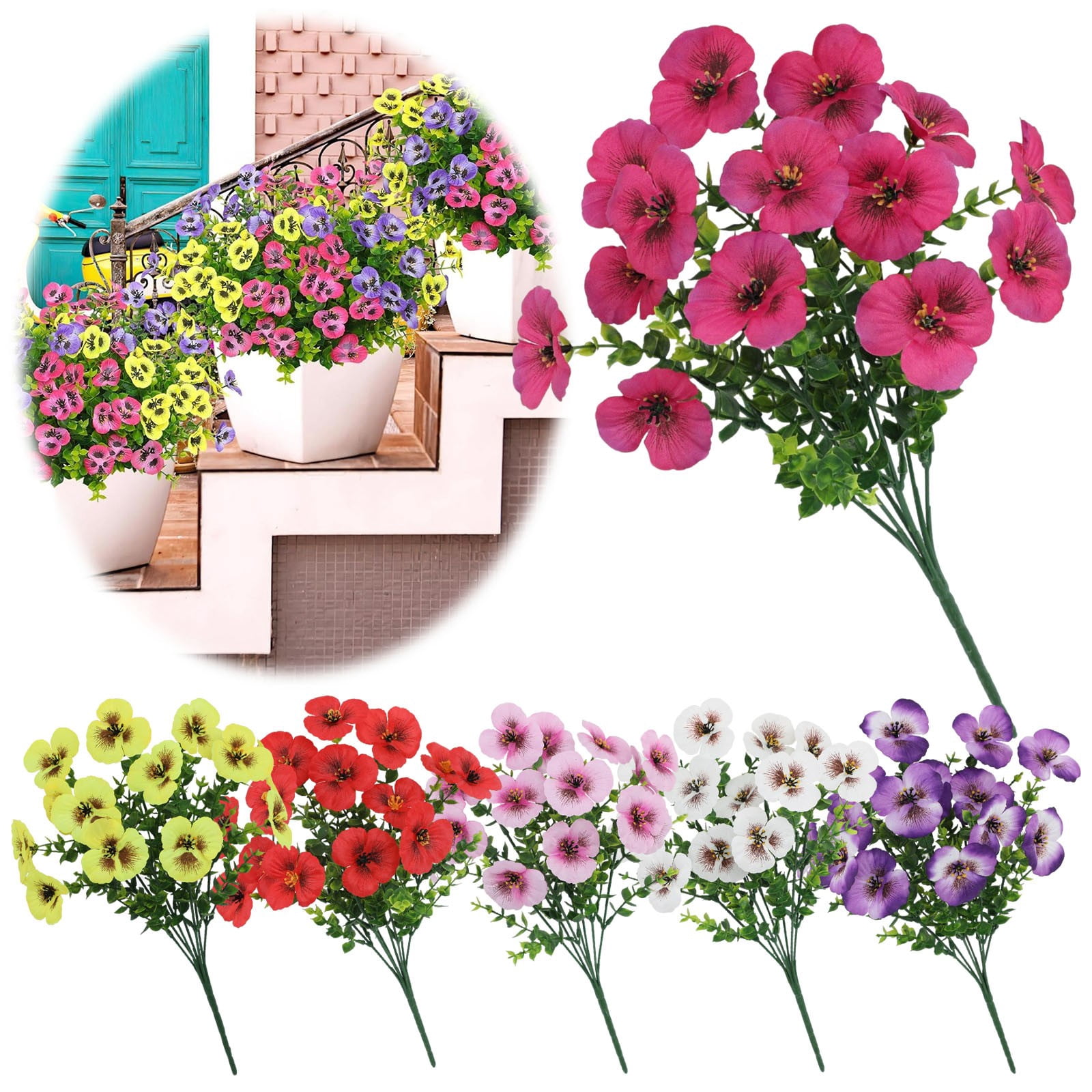 Z52LingLing Decoration Handmade Crochet Flower Bouquet in White + Pink ...