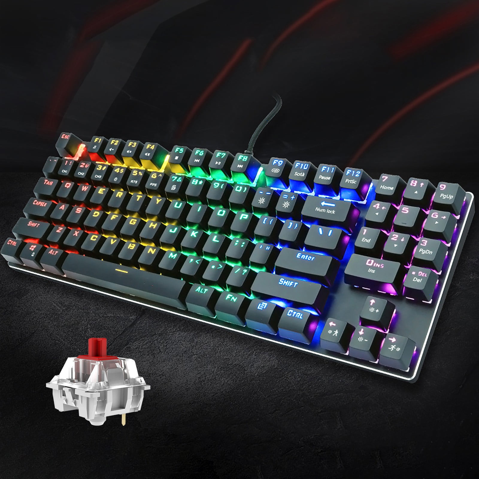 Z56 Mechanical Keyboard Wired Gaming Backlit 89-key keyboard For Games ...