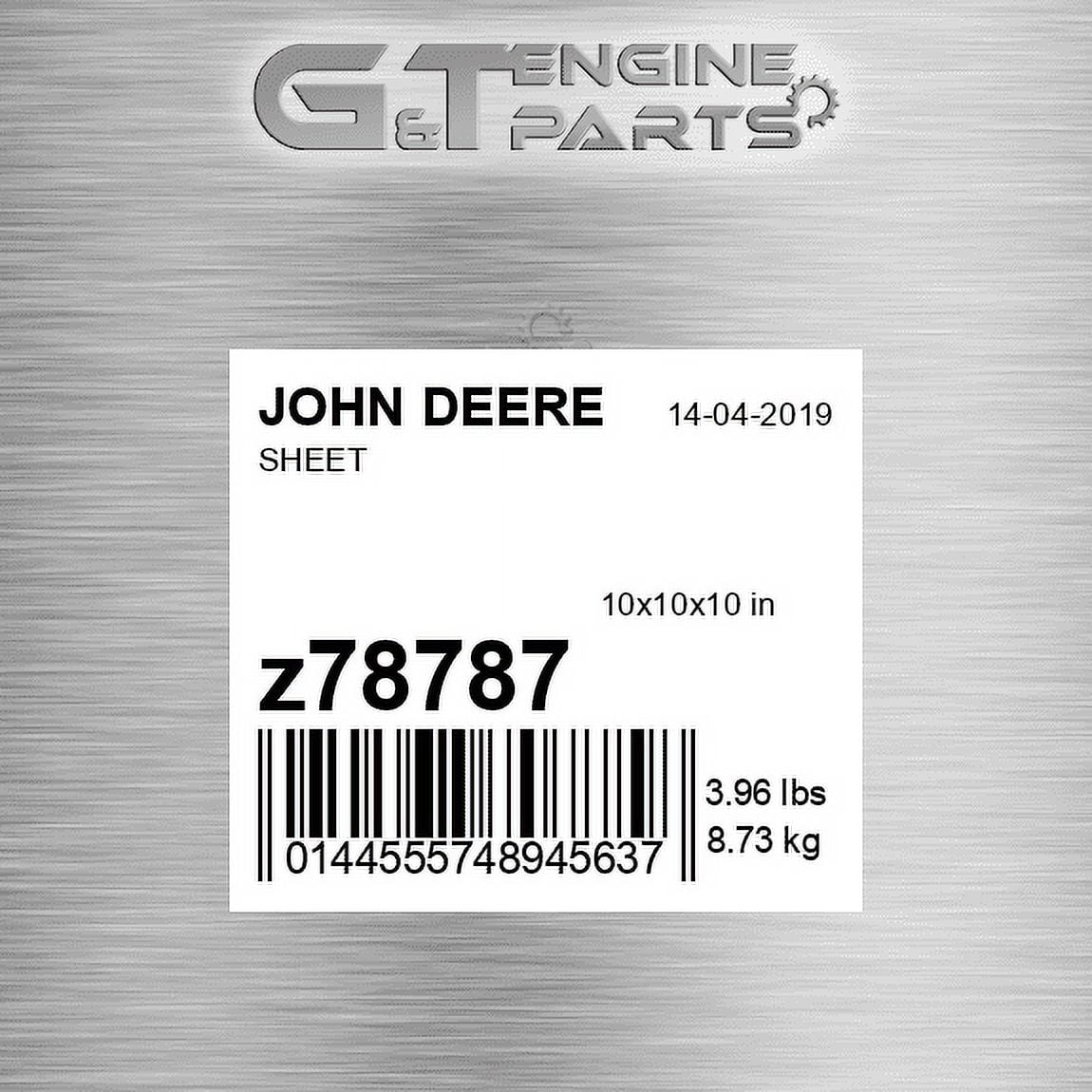 Z78787 SHEET fits JOHN DEERE (New OEM) - Walmart.com