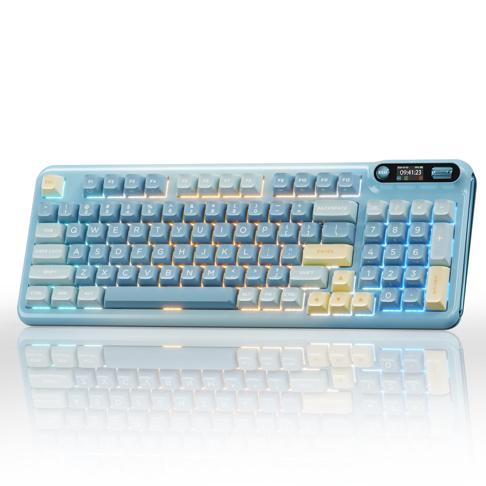 Z98 Gaming Keyboard - 98 Keys Creamy Wireless Mechanical Keyboard with ...