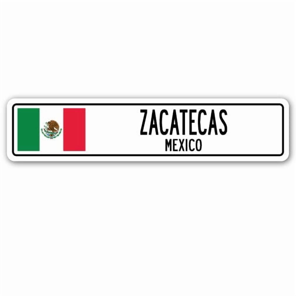 ZACATECAS MEXICO Street Sign Mexican flag city country road wall gift ...