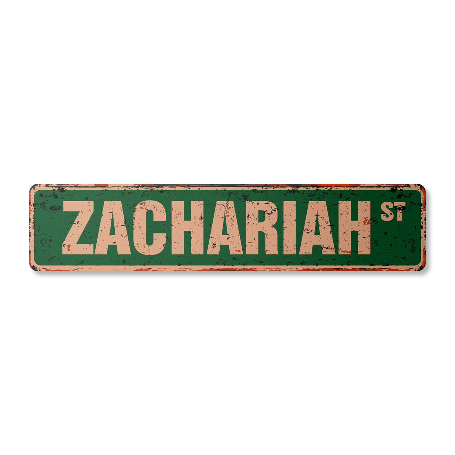 ZACHARIAH Vintage Plastic Street Sign Childrens Name Room Sign | Indoor ...