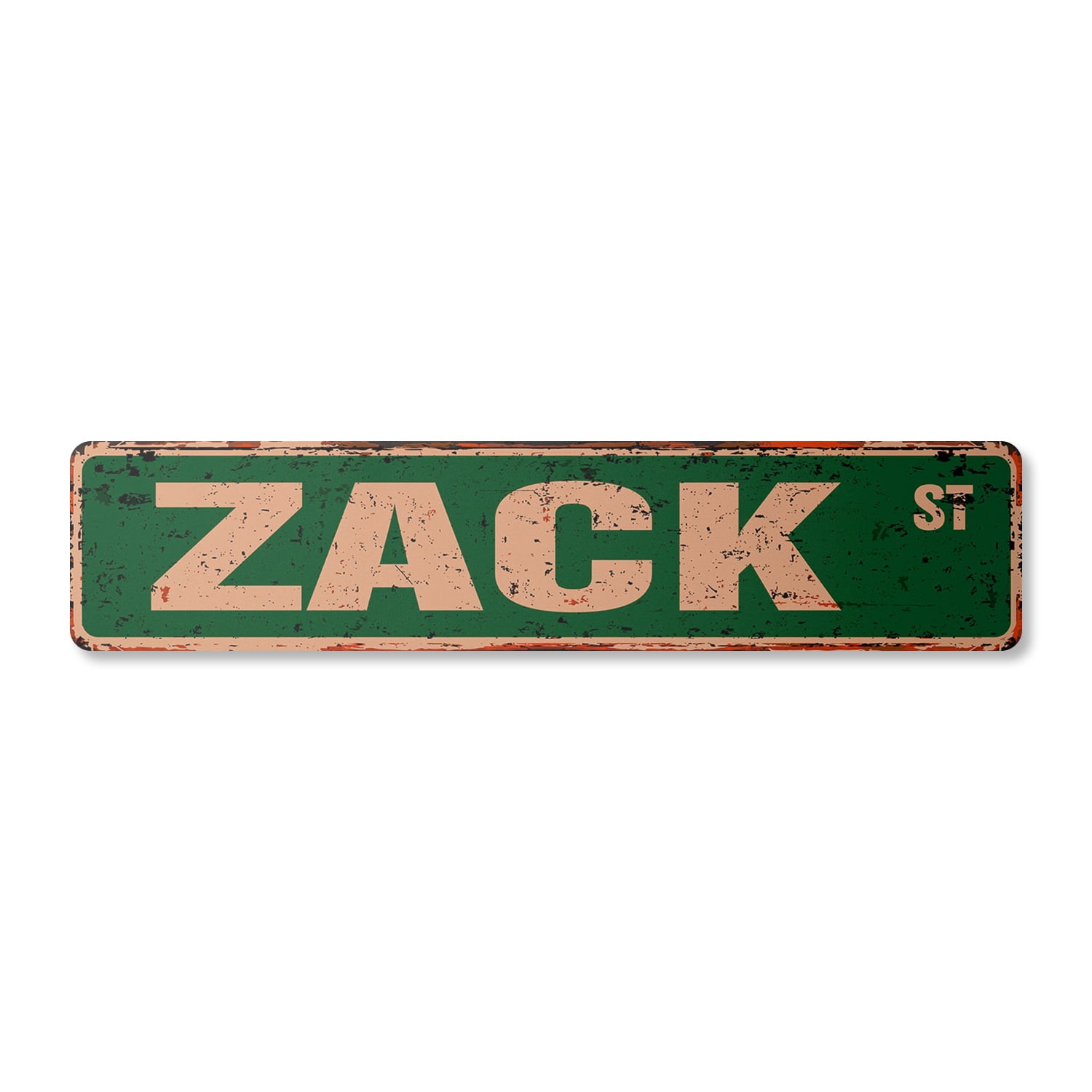 ZACK Vintage Plastic Street Sign Childrens Name Room Sign | Indoor ...