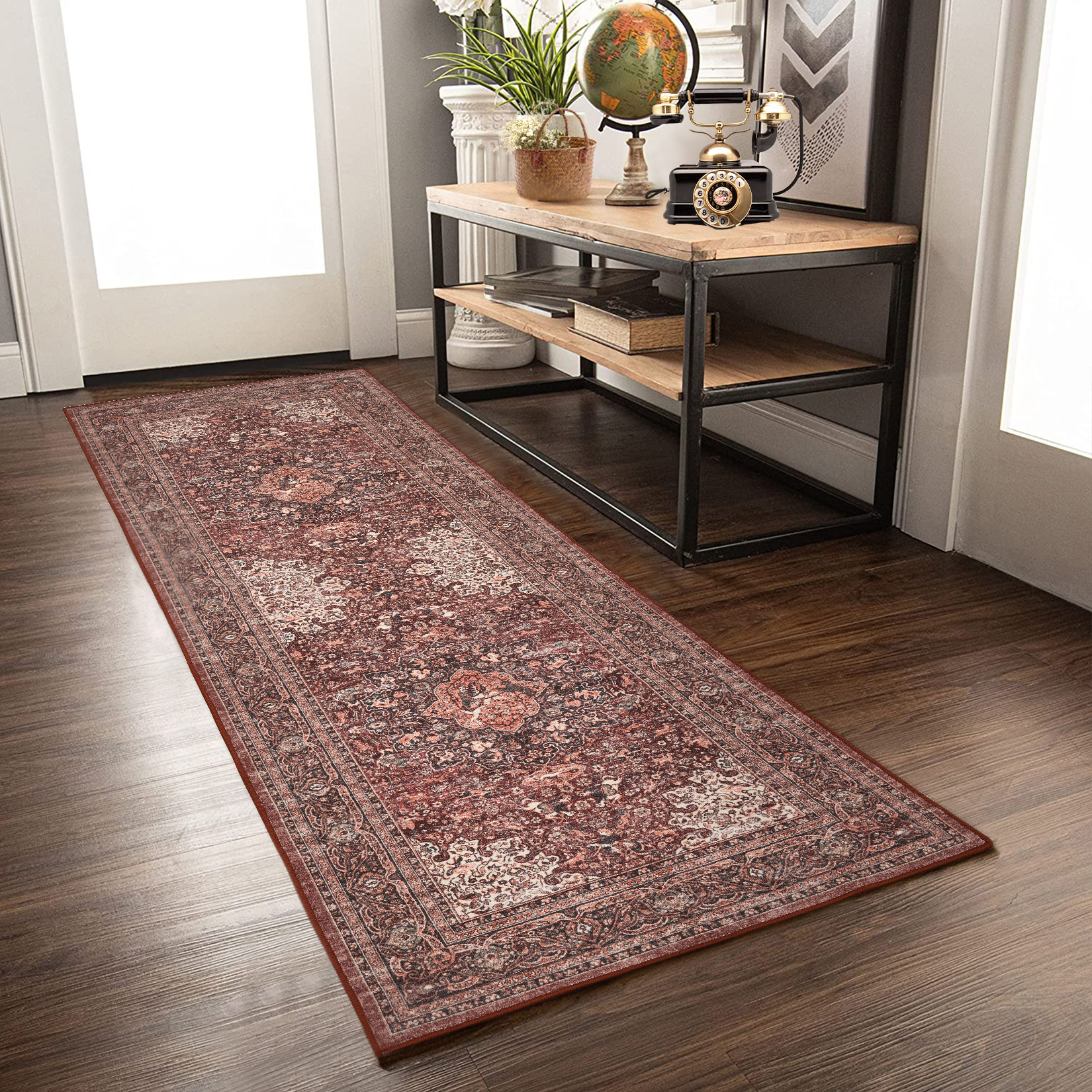 ZACOO 2' x 6' Runner Rug Persian Vintage Indoor Runner Rug Medallion ...