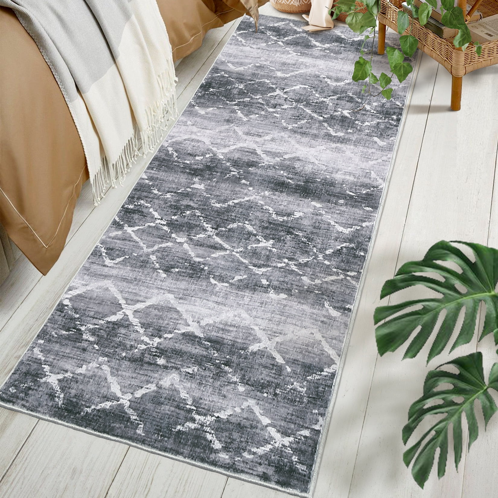 ZACOO 2'x6' Contemporary Indoor Washable Runners Rug Modern Entryway ...