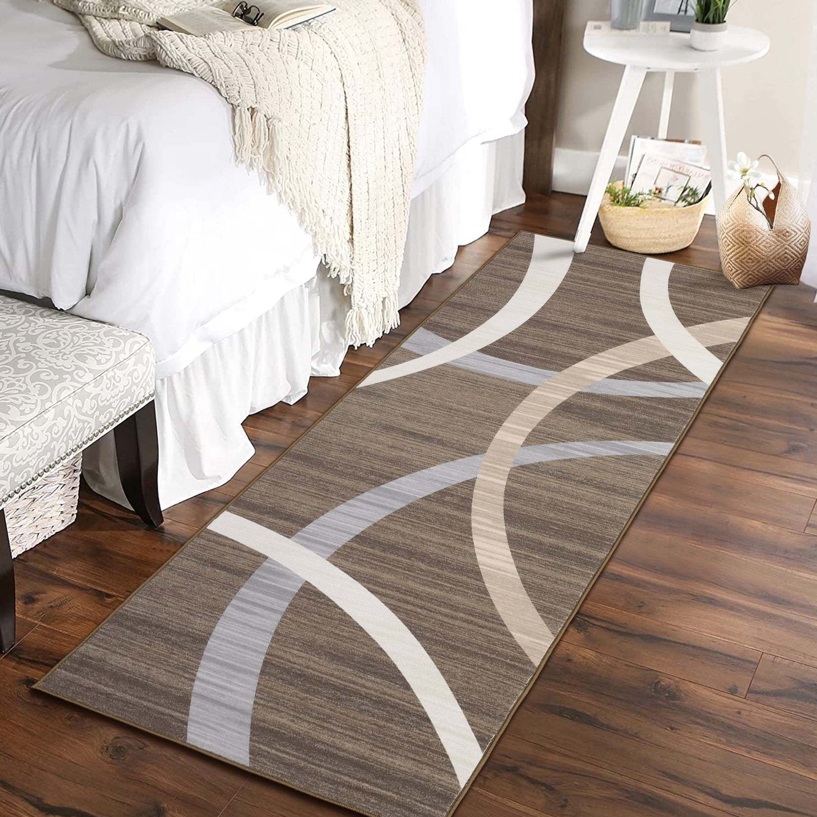 ZACOO 2x6 Modern Wavy Circles Design Hallway Runner Rug Washable Rug ...