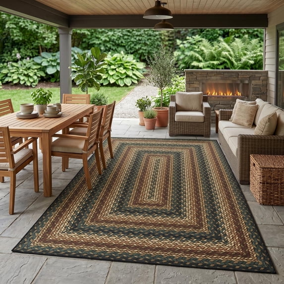 ZACOO 8'x10' Easy Jute Braided Border Machine Washable Area Rug for ...