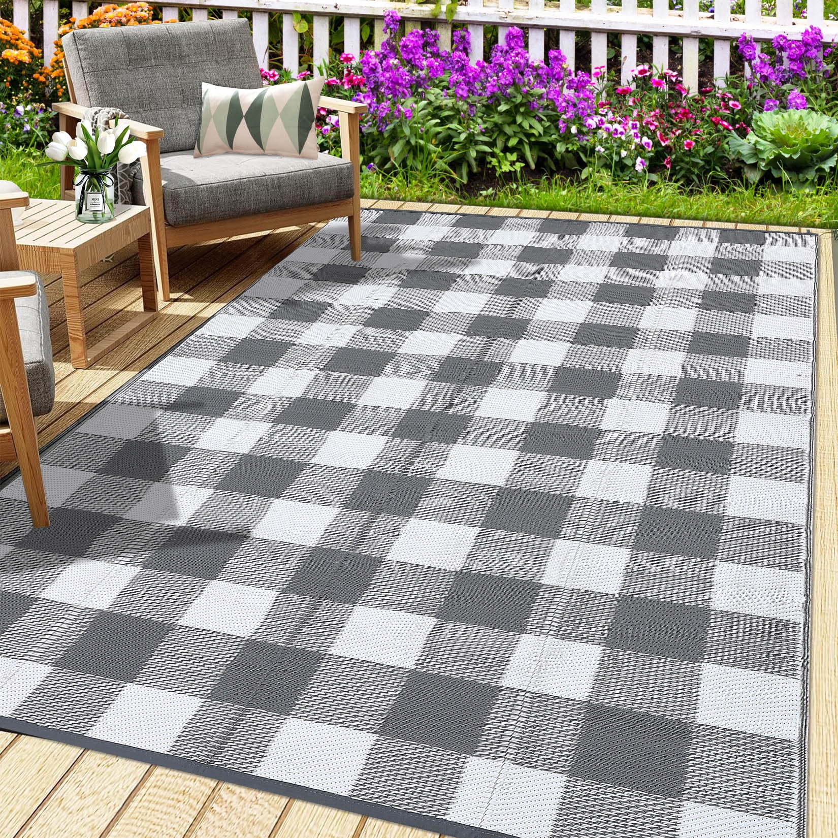 ZACOO Outdoor Rug Carpet Waterproof 5x8 Feet Reversible Patio Rug ...