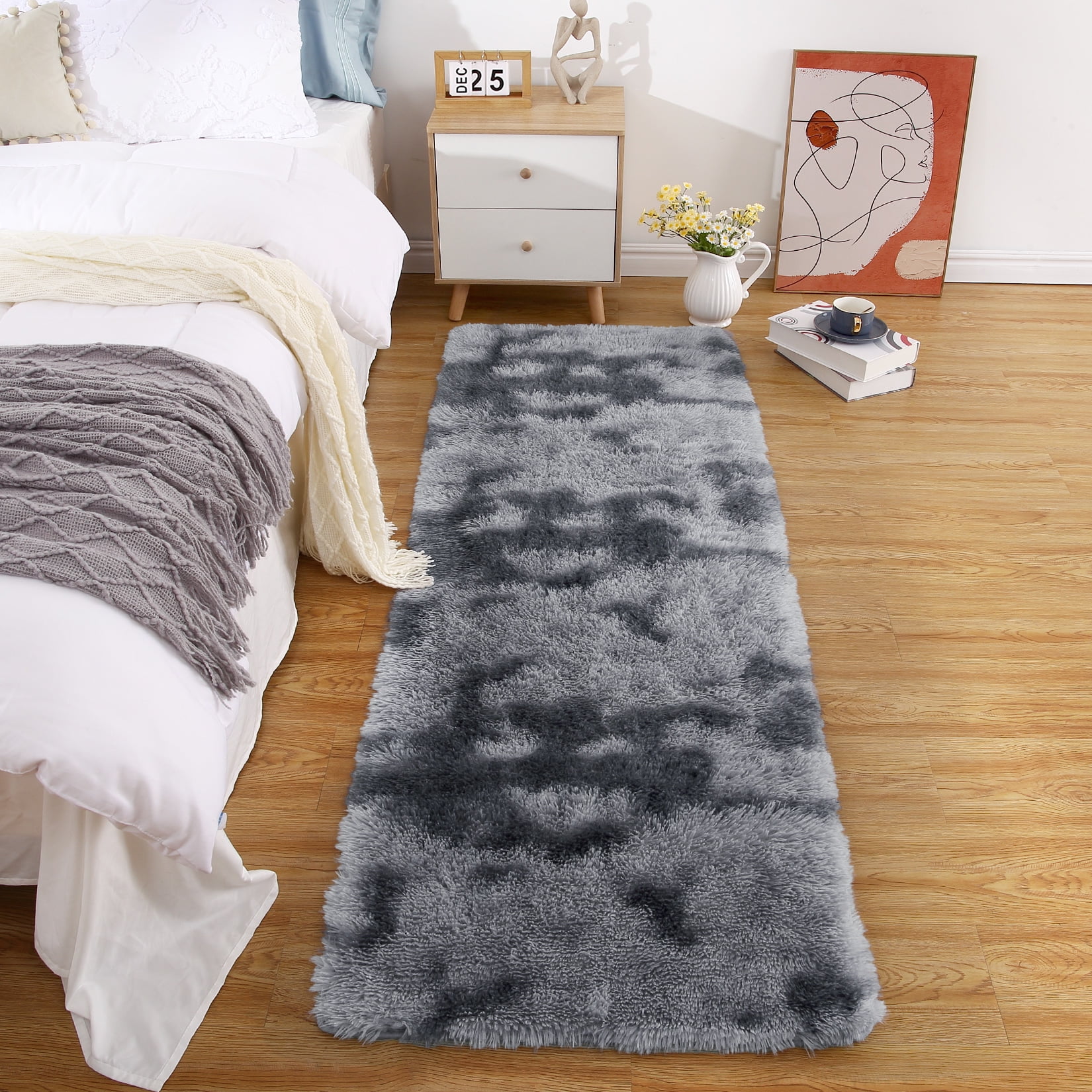 ZACOO Plush Fluffy Rug 2x6 Hallway Runner Rug Soft Rug Non-Slip Rugs ...