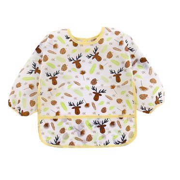 HaimoBurg 5 Pack Long Sleeve Baby Bibs, Waterproof Bibs with Catch-All ...