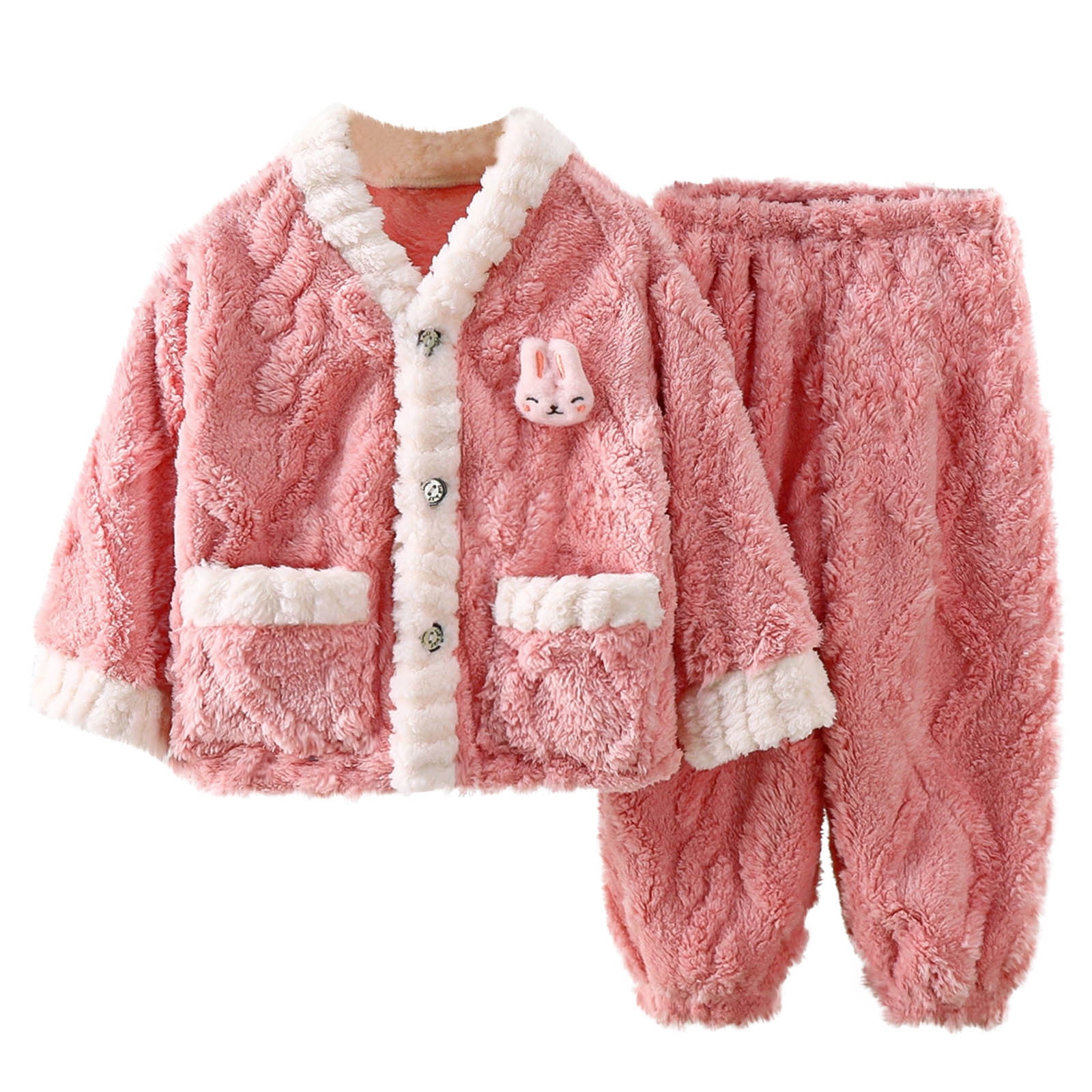 ZACPNCV Baby Boy Girl Fleece Two Piece Clothes Long Sleeve Plush Coat ...