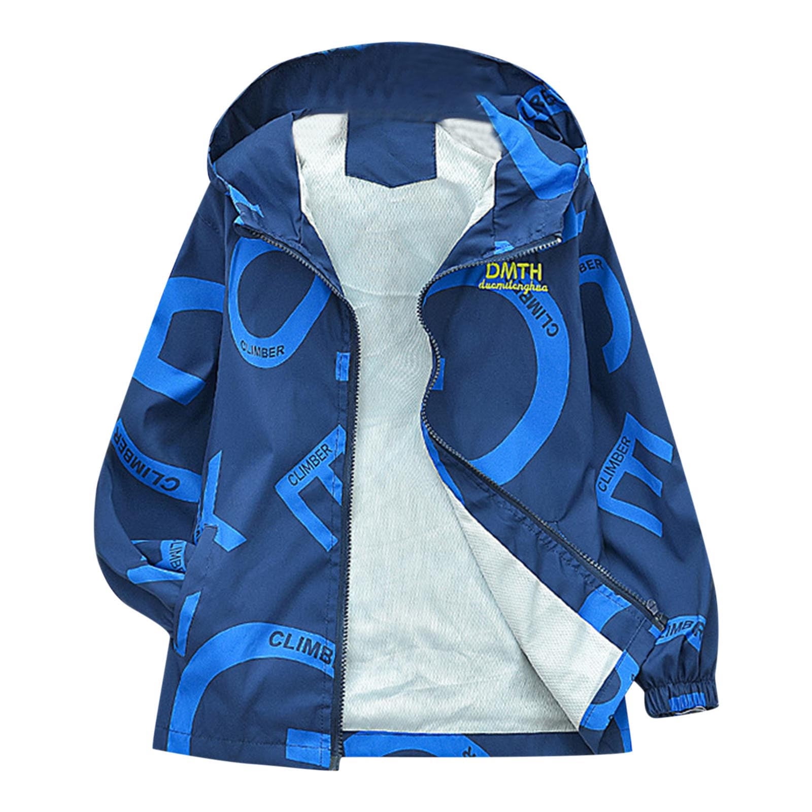 ZACPNCV Boys Rain Jacket with Detachable Hood Lightweight Raincoats for ...