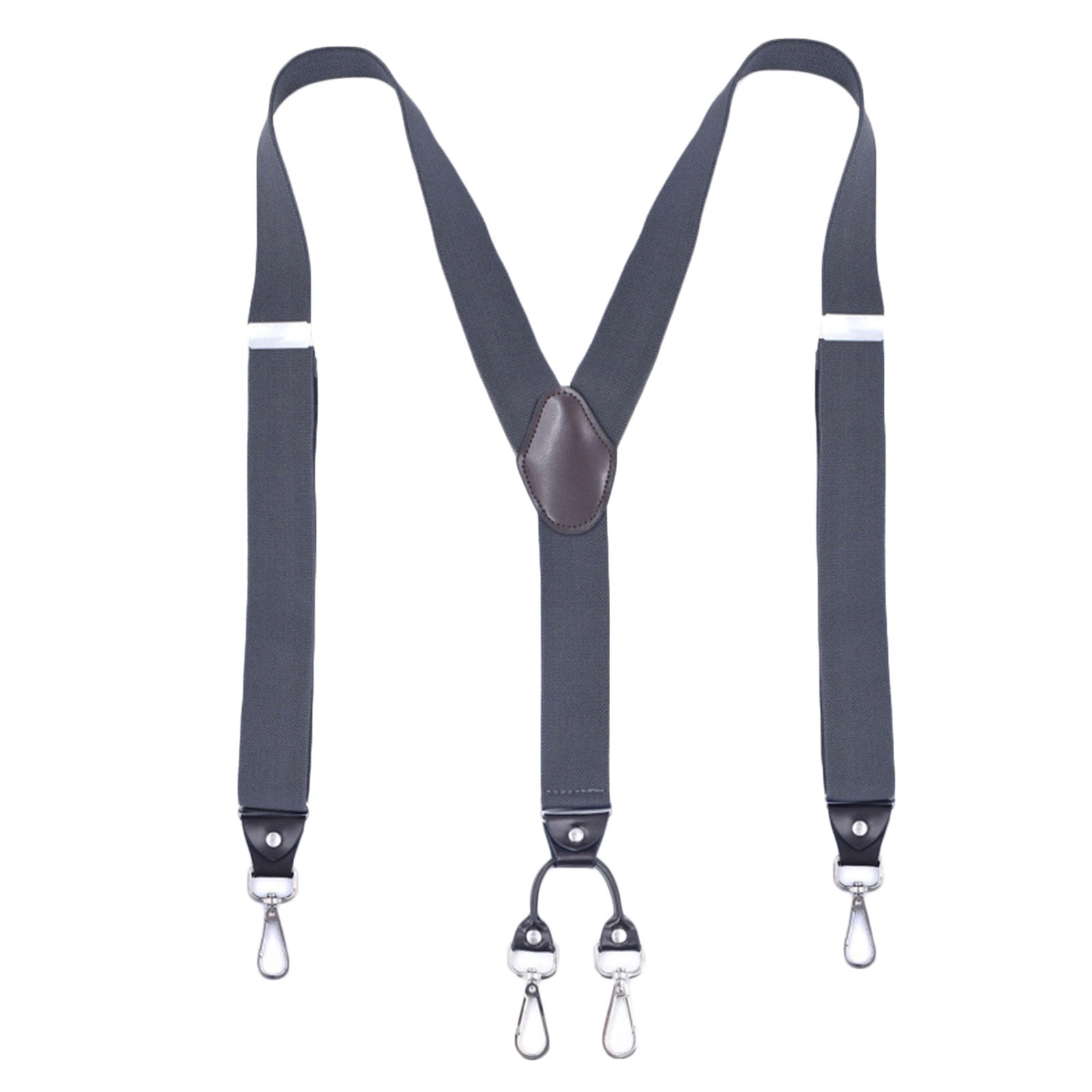 ZACPNCV Classic Mens Suspenders with 4 Clips 1.4 Inch Elastic Webbing X ...