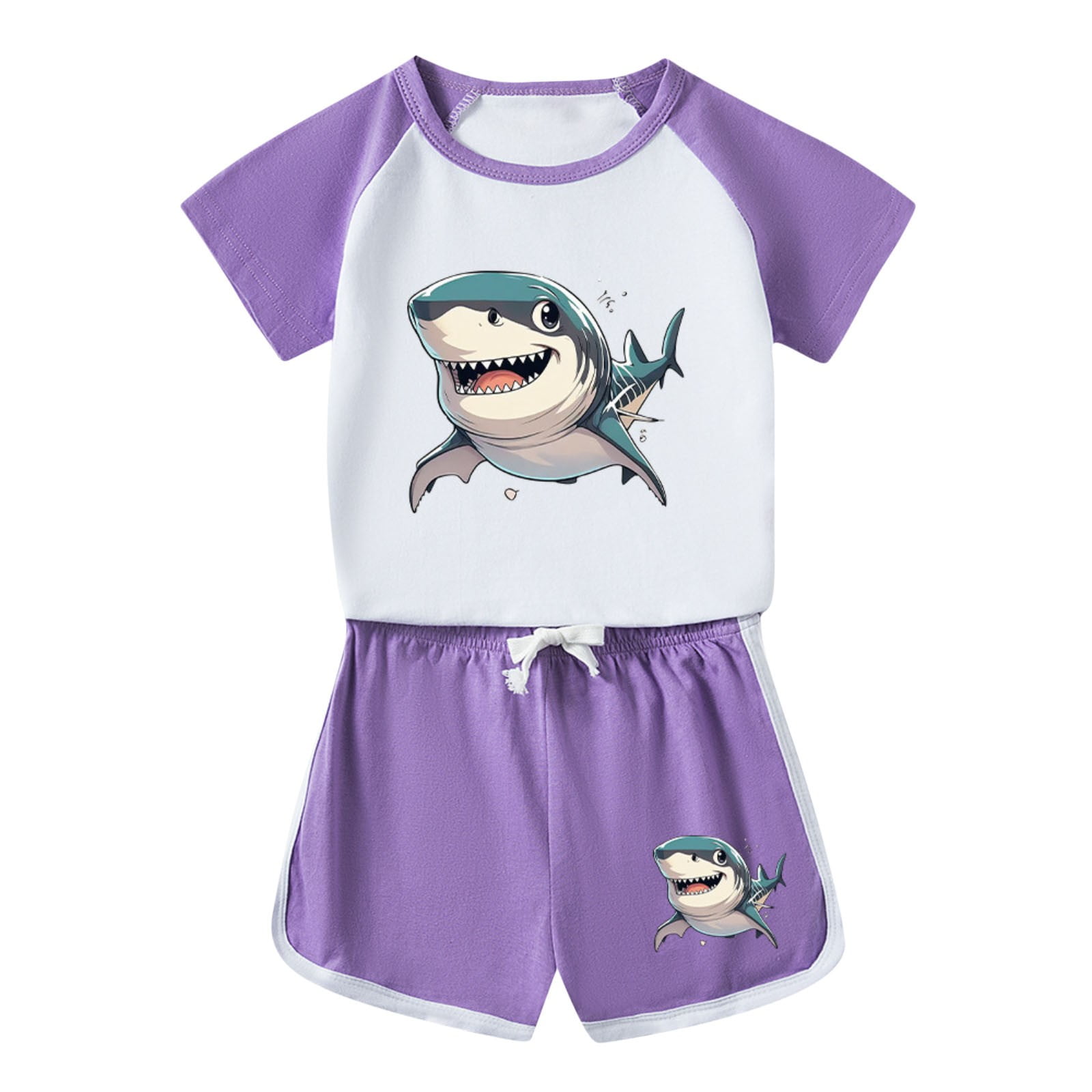 ZACPNCV Girls 2 Piece Outfits Letter Print Vacation Tee Top and Shorts ...