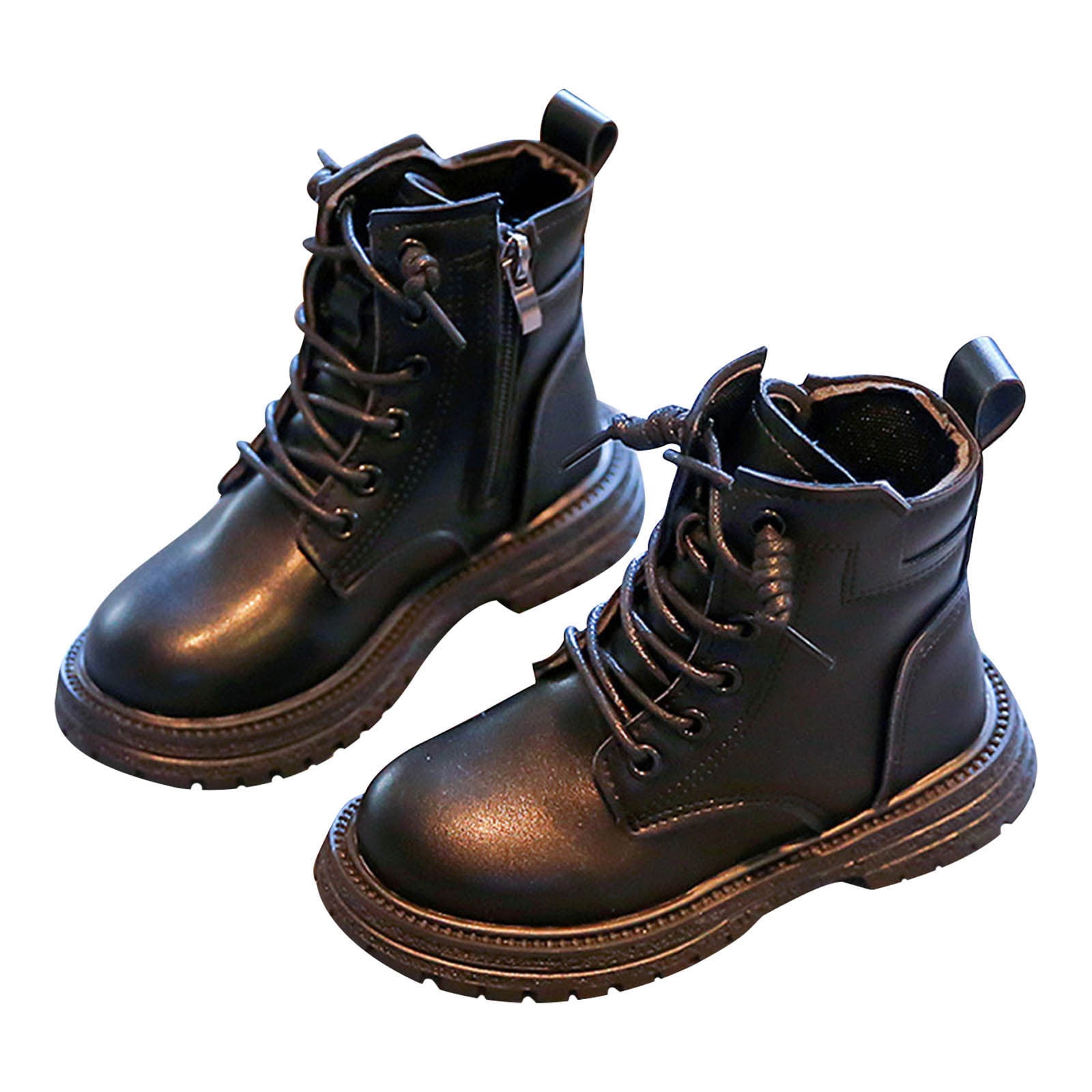 ZACPNCV Girls Ankle Boots Kids Booties Slip on Sole Low Heel Fall Boot ...