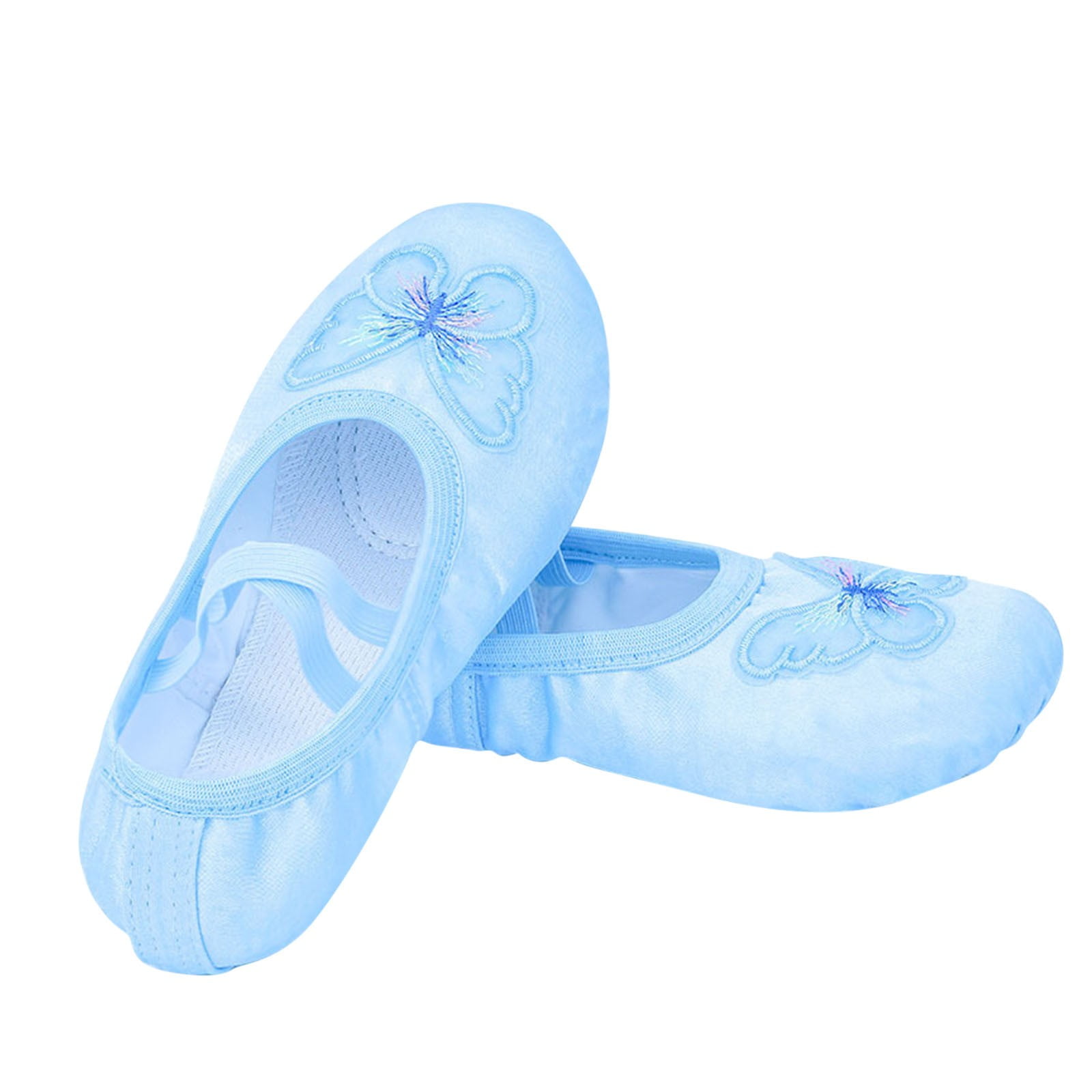 ZACPNCV Girls Ballet Shoes Toddler Dancing Flats for Kids Split Sole ...