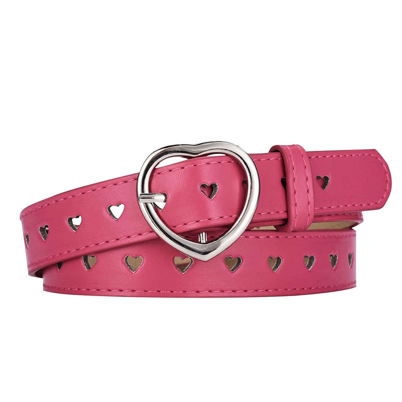 ZACPNCV Girls Belt Cute Heart Shape With Metal Buckle Elastic Stretch ...