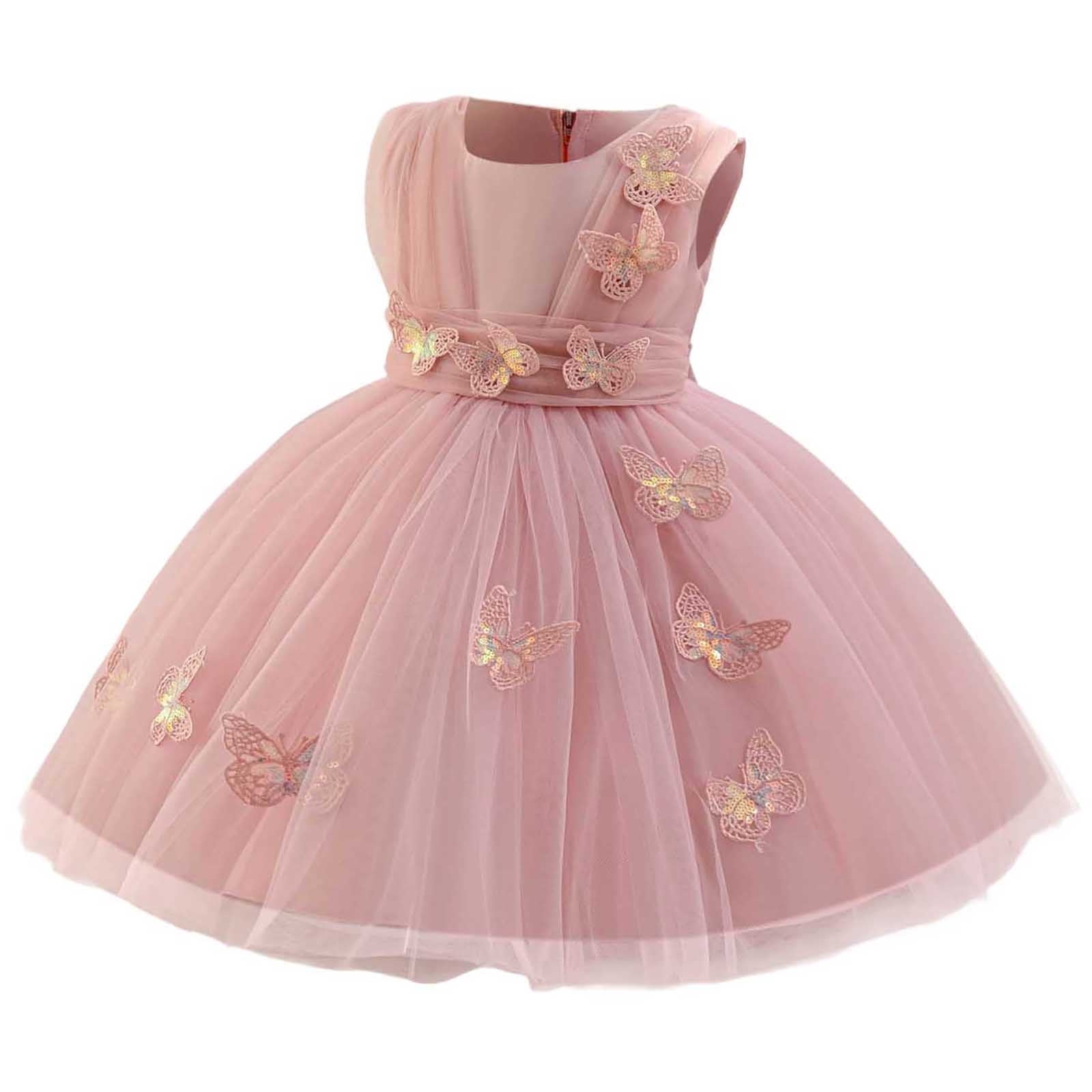 ZACPNCV Girls Butterflies Tulle Dress Princess Embroidery Birthday ...