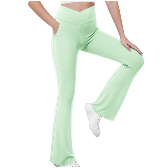 Cowsor 3PC Girls Flare Leggings Kids Bell Bottoms High Waisted Bootcut ...