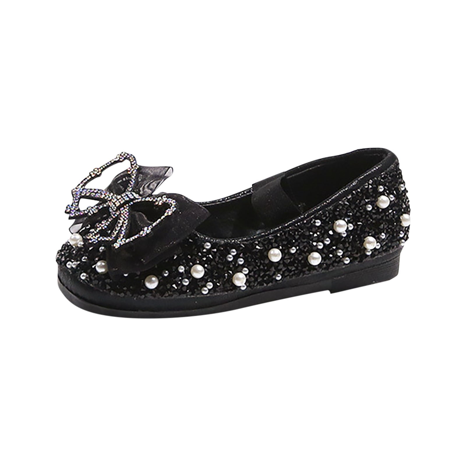 ZACPNCV Girls Flats Sparkle Princess Dress Shoes Bow Wedding Party ...