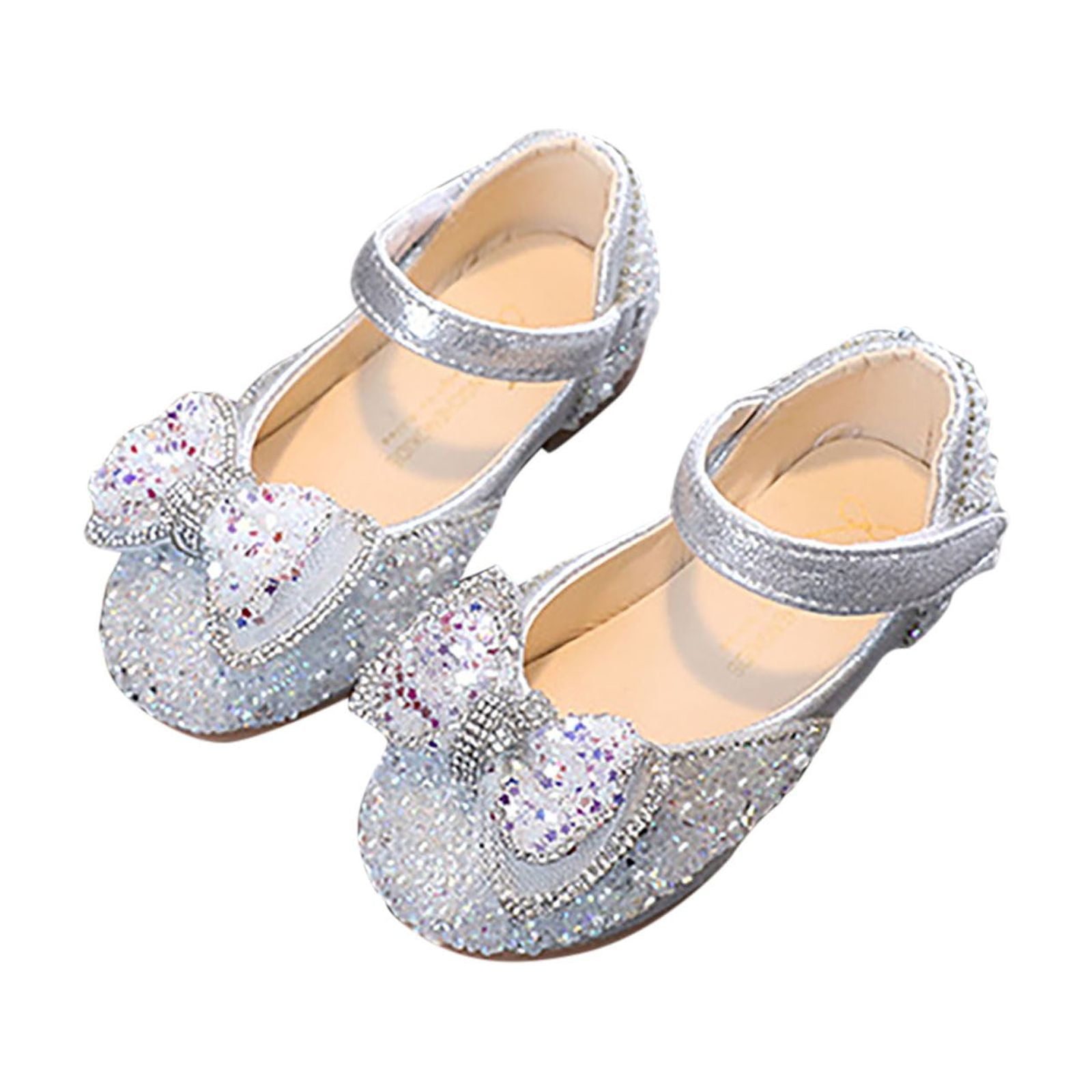 ZACPNCV Girls Flats Sparkle Princess Dress Shoes Bow Wedding Party ...
