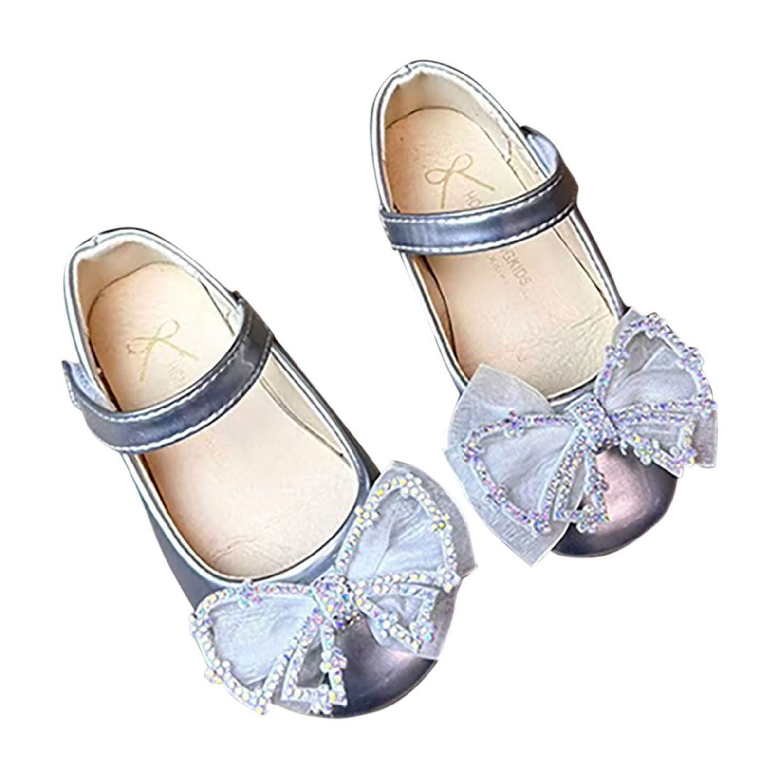 ZACPNCV Girls Flats Sparkle Princess Dress Shoes Bow Wedding Party ...
