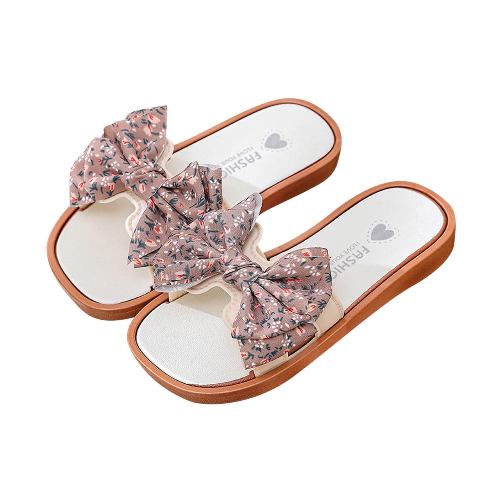 ZACPNCV Girls Soft Polka Dot Bow Pearl Slip-On Slides Sandals Summer ...