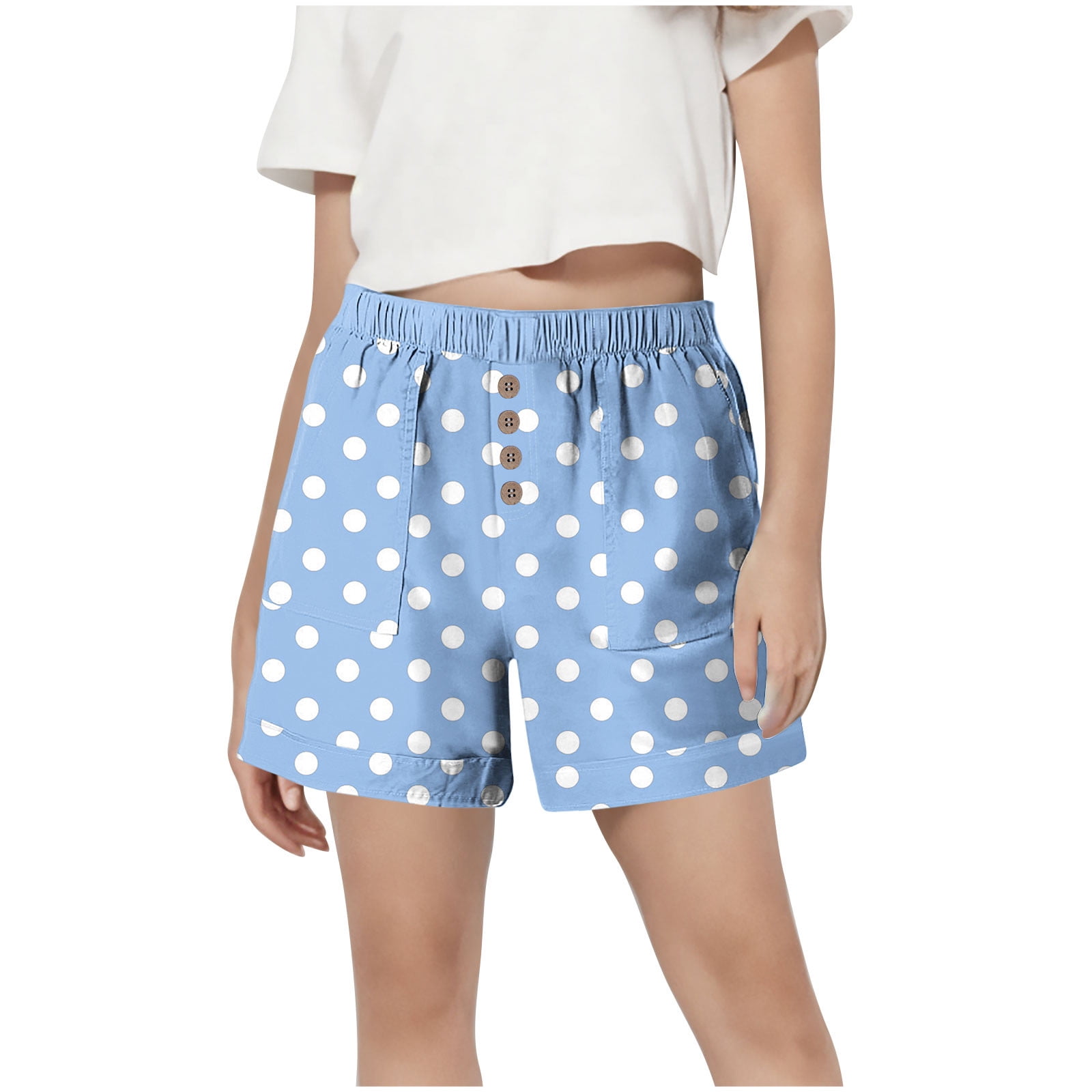 ZACPNCV Girls Sports Shorts Elastic Waistband Drawstring Built-in Liner ...