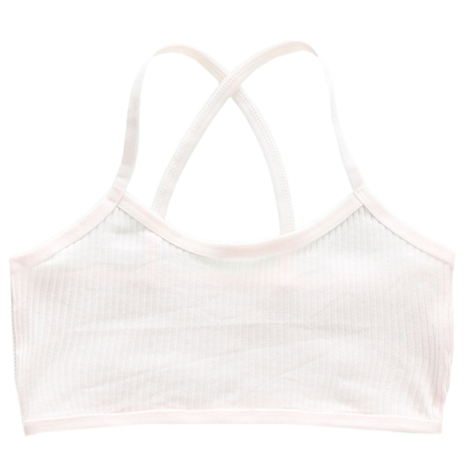 ZACPNCV Girls Training Bra Cotton Bralette Seamless Cami Crop Bras Pink ...