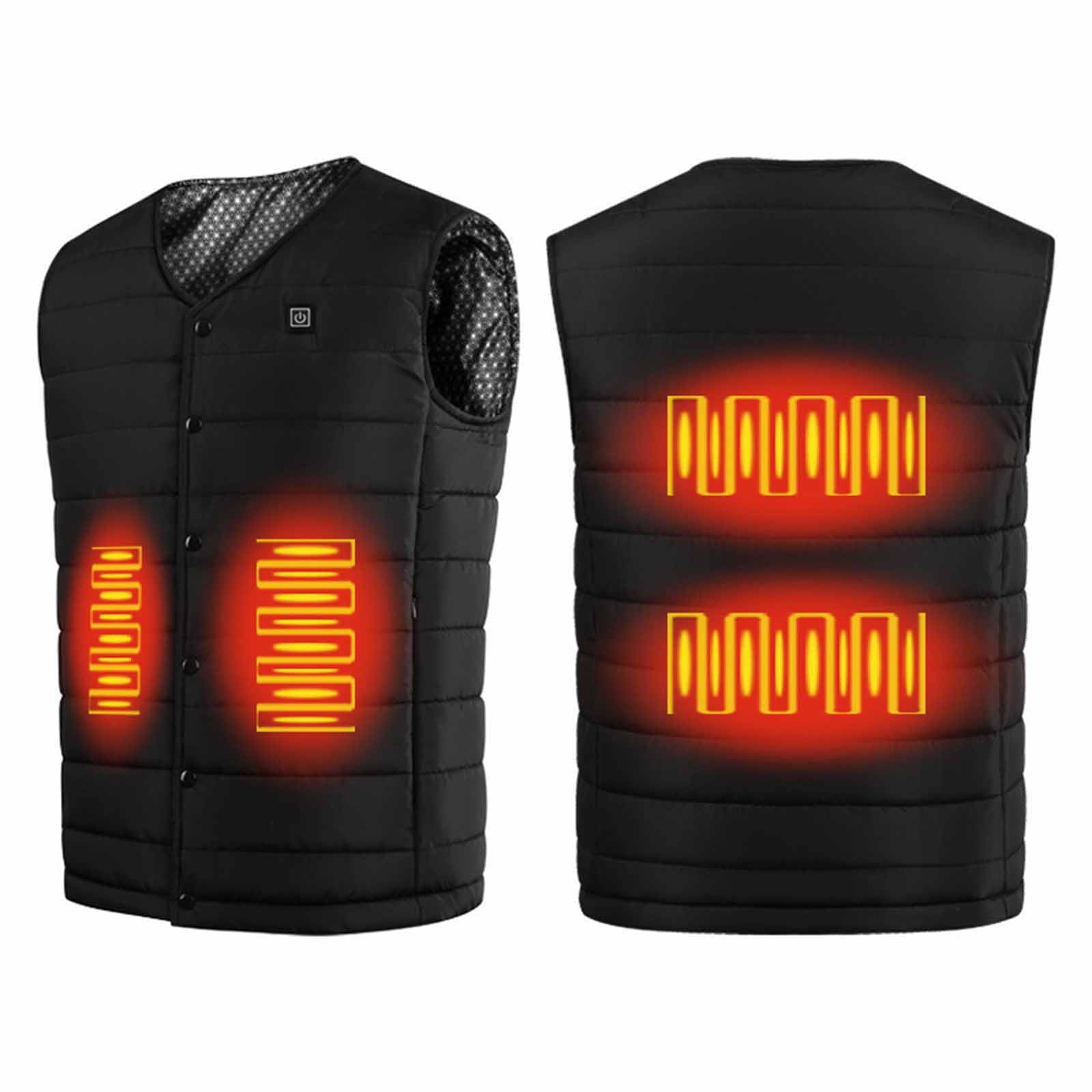 ZACPNCV Heated Vest for Men 4 Heating Zones Polar Fleece Heated Vest ...