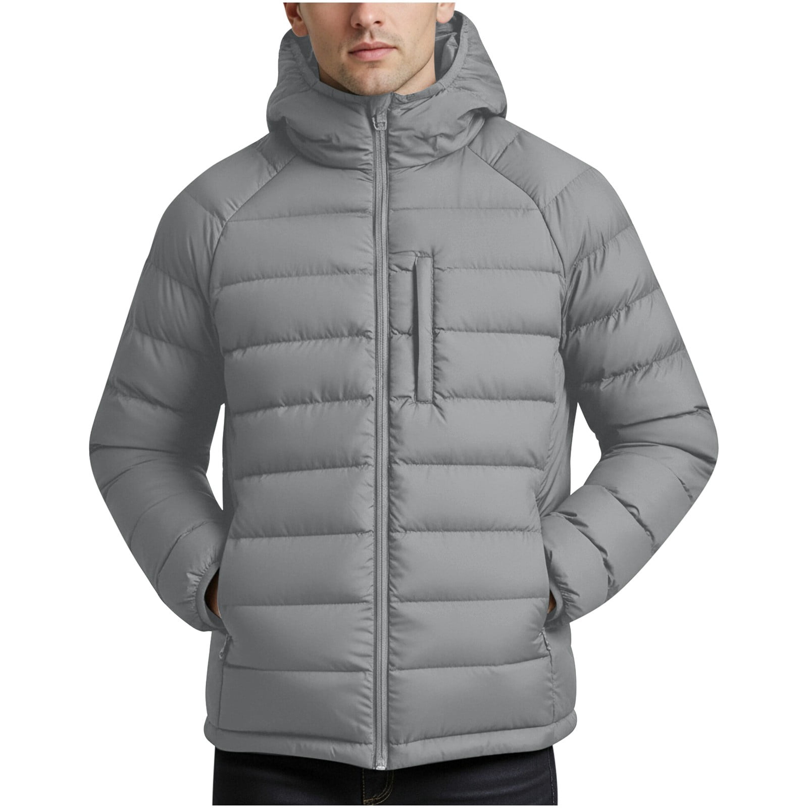 ZACPNCV Lightweight Puffer Jacket Men Stand Collar Winter Quilted Puffy ...