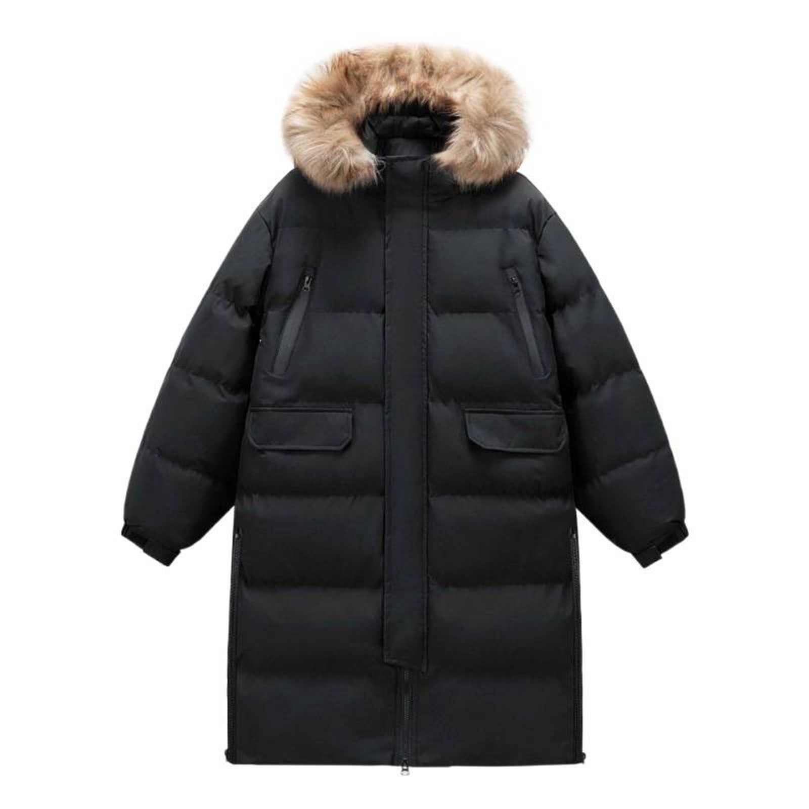 ZACPNCV Men's Winter Hooded Jacket Long Thick Warm Down Cotton Padded ...