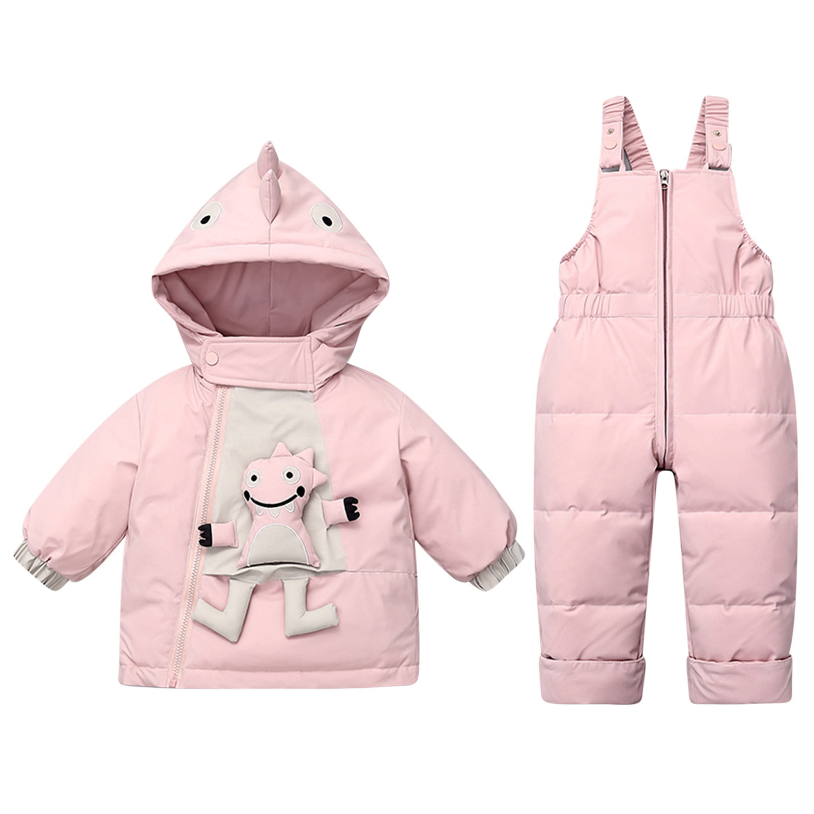 Meresysid Toddler Boys Snowsuit Girls Snow Pant And Jacket bib Winter Kids Clothes Coat Pink ...