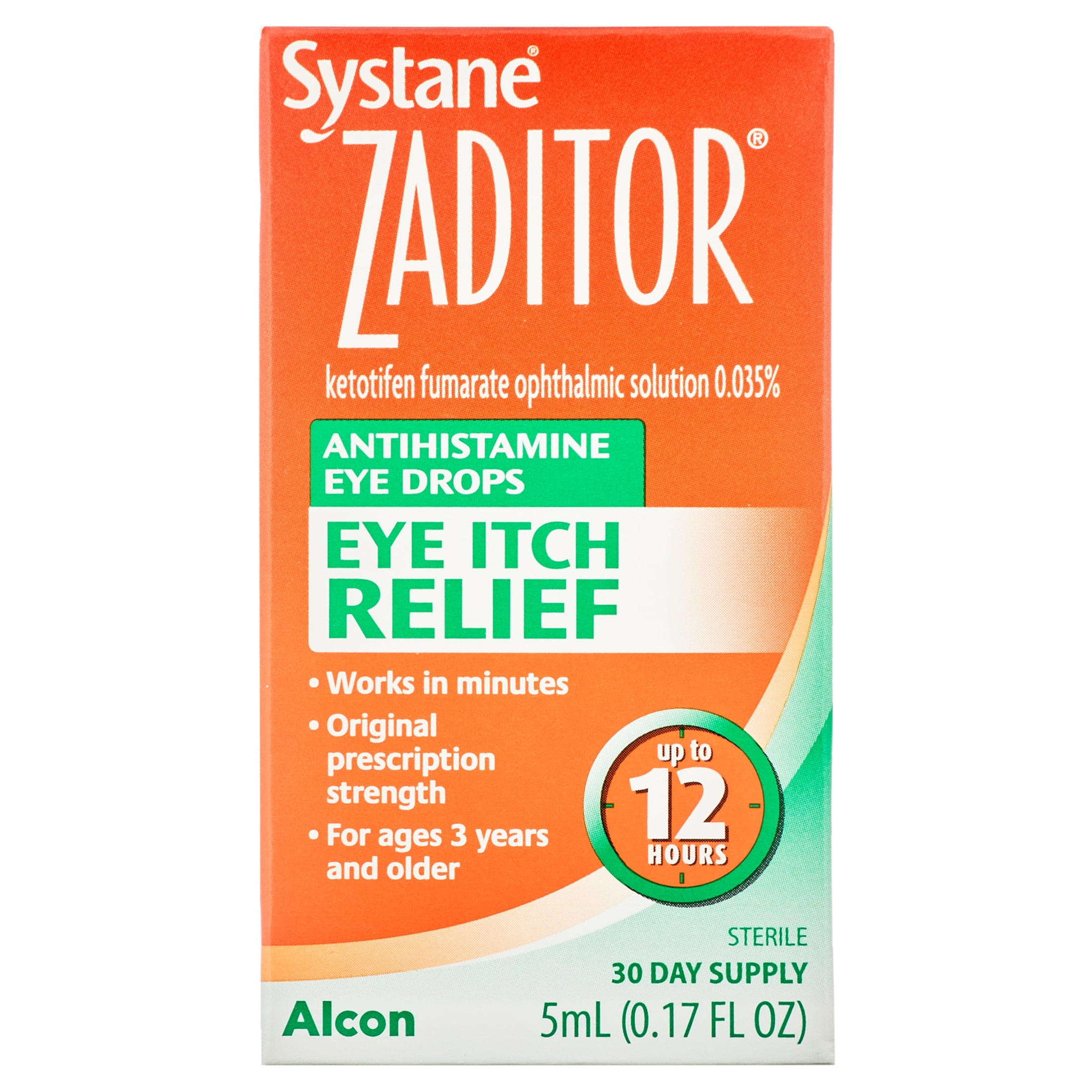 ZADITOR Antihistamine Eye Care Allergy Eye Drops, 5 ml - Walmart.com