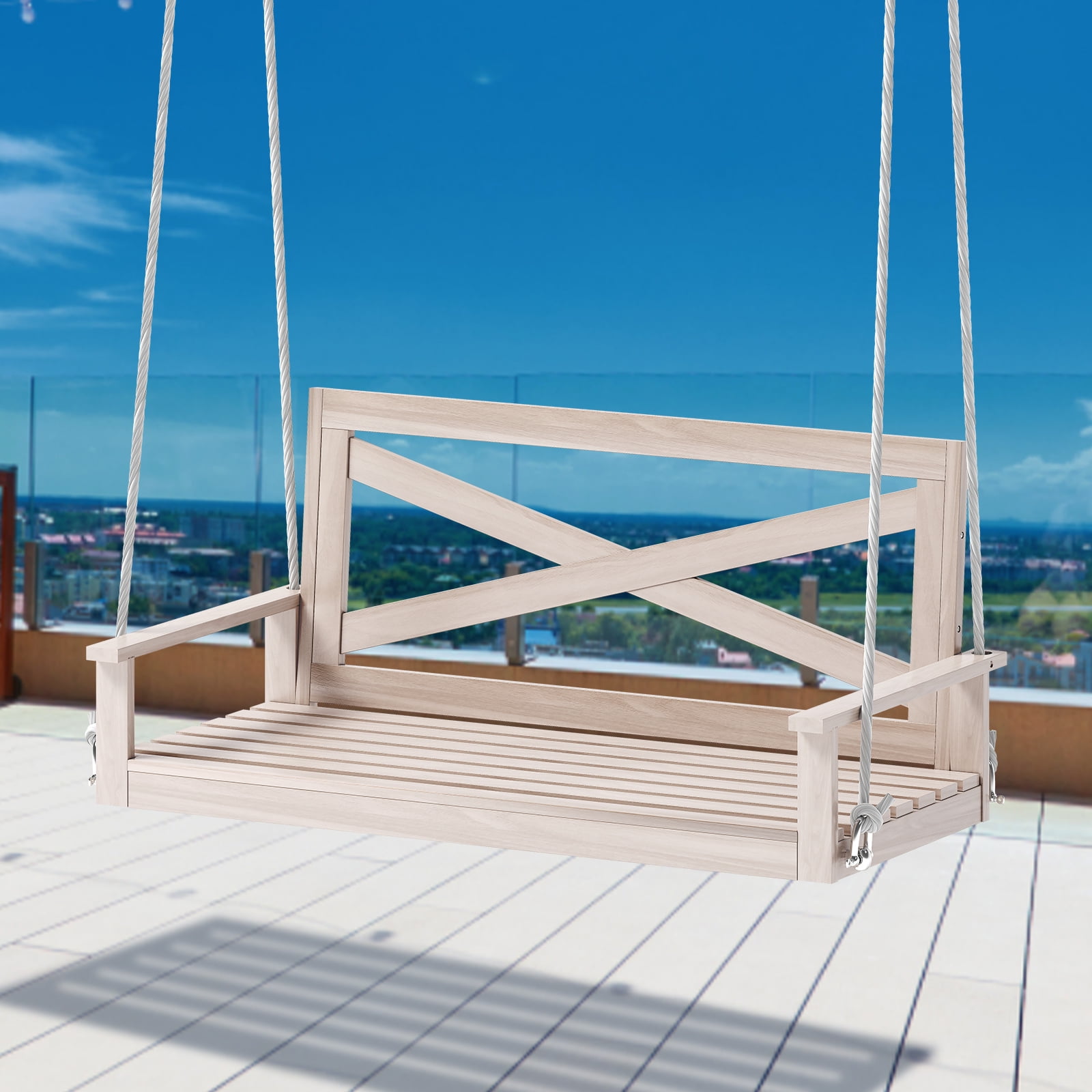 ZAFLY 2-3 Seaters Garden Swings for Adult, Porch Swing with 440 lbs ...