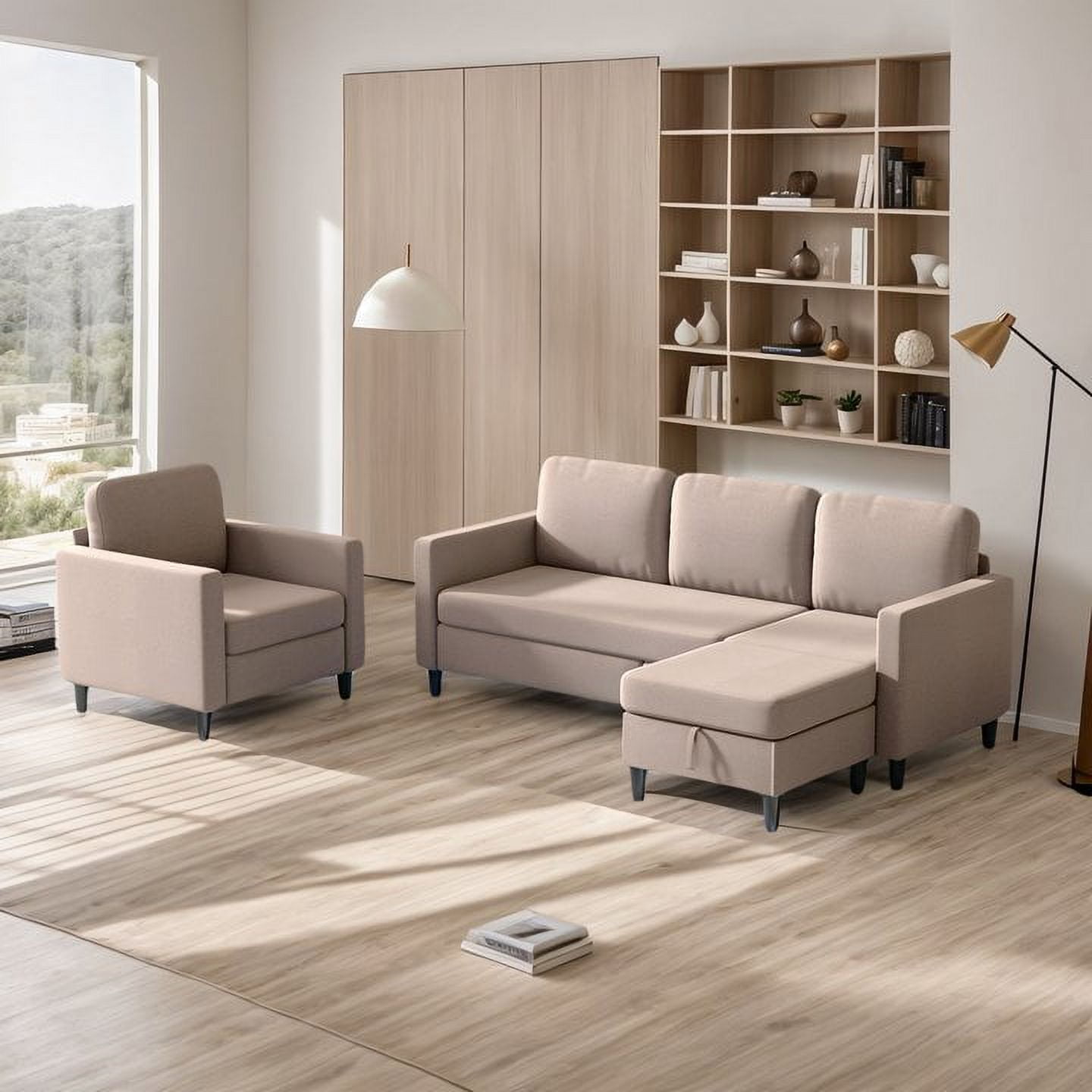 ZAFLY 2 Piece Sofa Sets, Living Room Furniture Set, Include Sectional ...