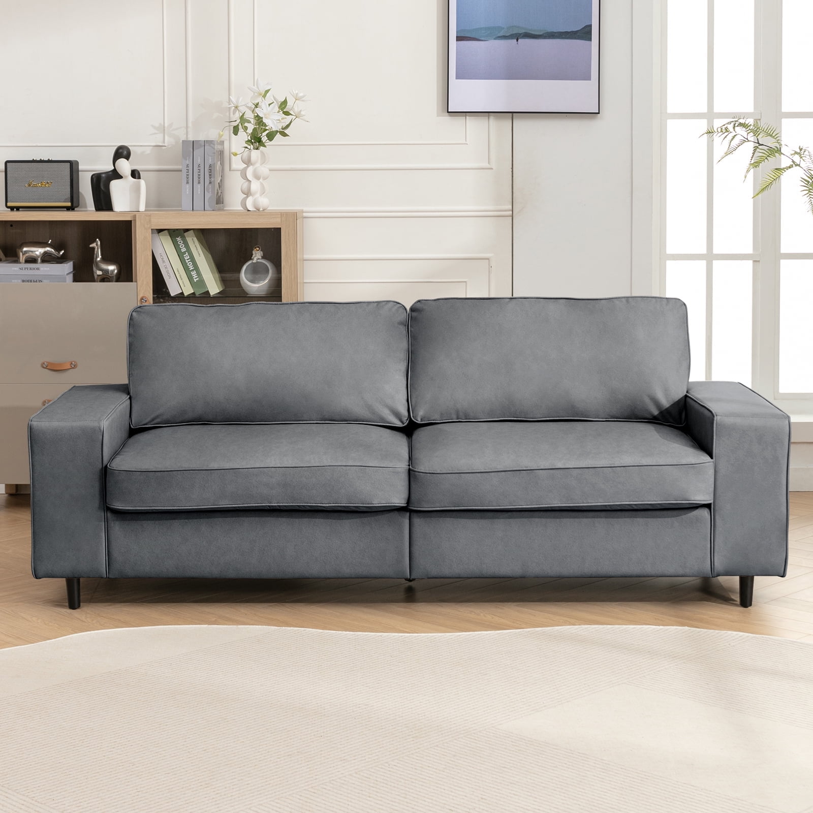 ZAFLY 88” Deep Seat Couch with Wide Armrest, Oversized Sofas and ...