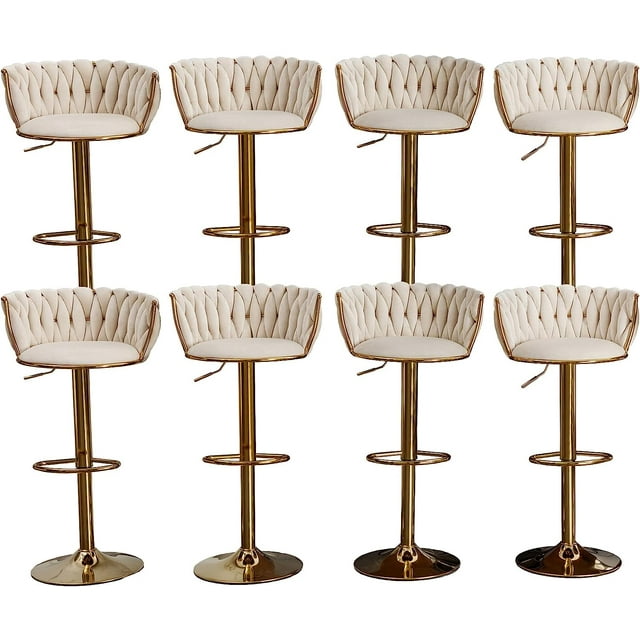 ZAFLY Adjustable Barstools, 360 Degree Swivel Bar Stool with Back at ...