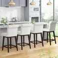 ZAFLY Tall Wood Vintage Bar Stools Set of 4, 360° Swivel, Backrests ...