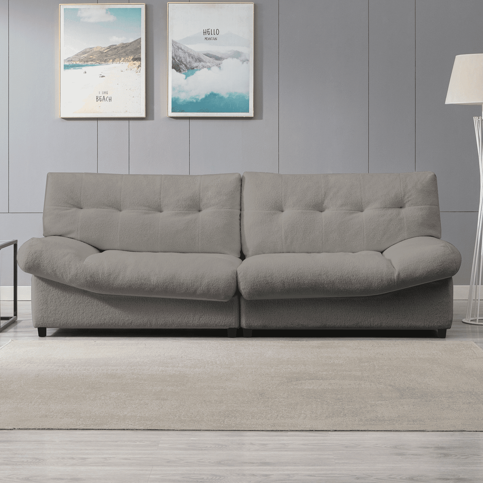 ZAFLY Futon Couch Set, Modern Sleeper Sofa, Tufted Velvet Couch ...